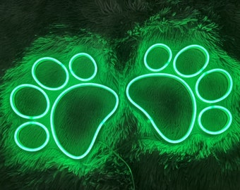 Neon Dog Paw Sign - Etsy