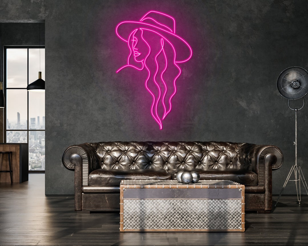 Cowgirl Neon Sign Cowgirl Led Sign Word Art Wall Decor Etsy