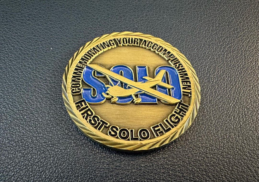 First Solo Flight Challenge Coin W/ Free Engraving - Etsy
