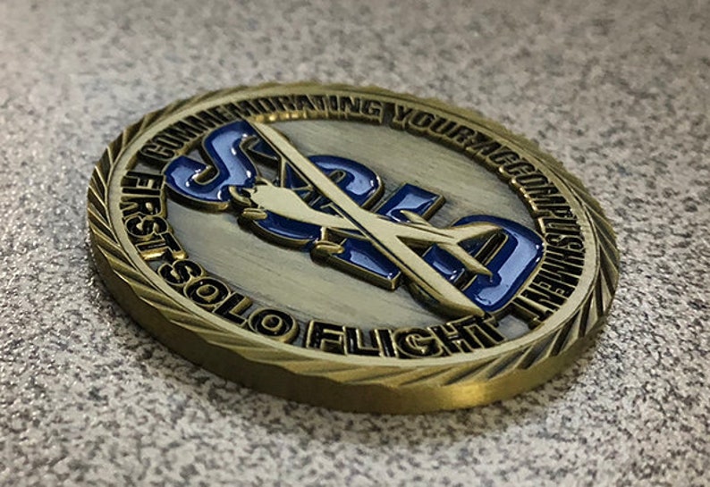 First Solo Flight Challenge Coin W/ Free Engraving - Etsy