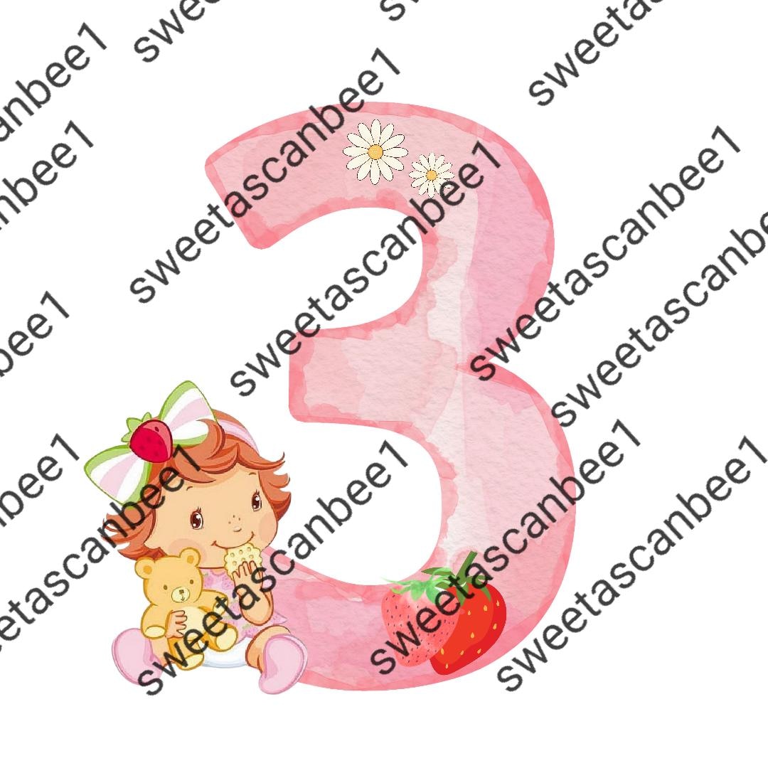 Baby Strawberry Shortcake Number 3 Png - Etsy