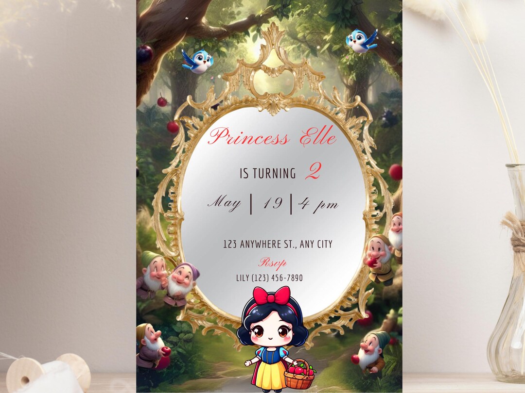 Snow White Birthday Invitation - Etsy