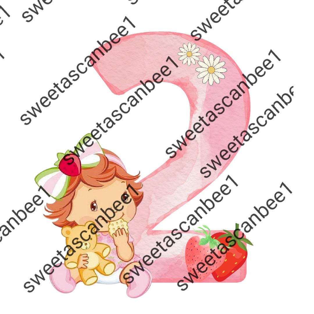 Baby Strawberry Shortcake Number 2 Png - Etsy