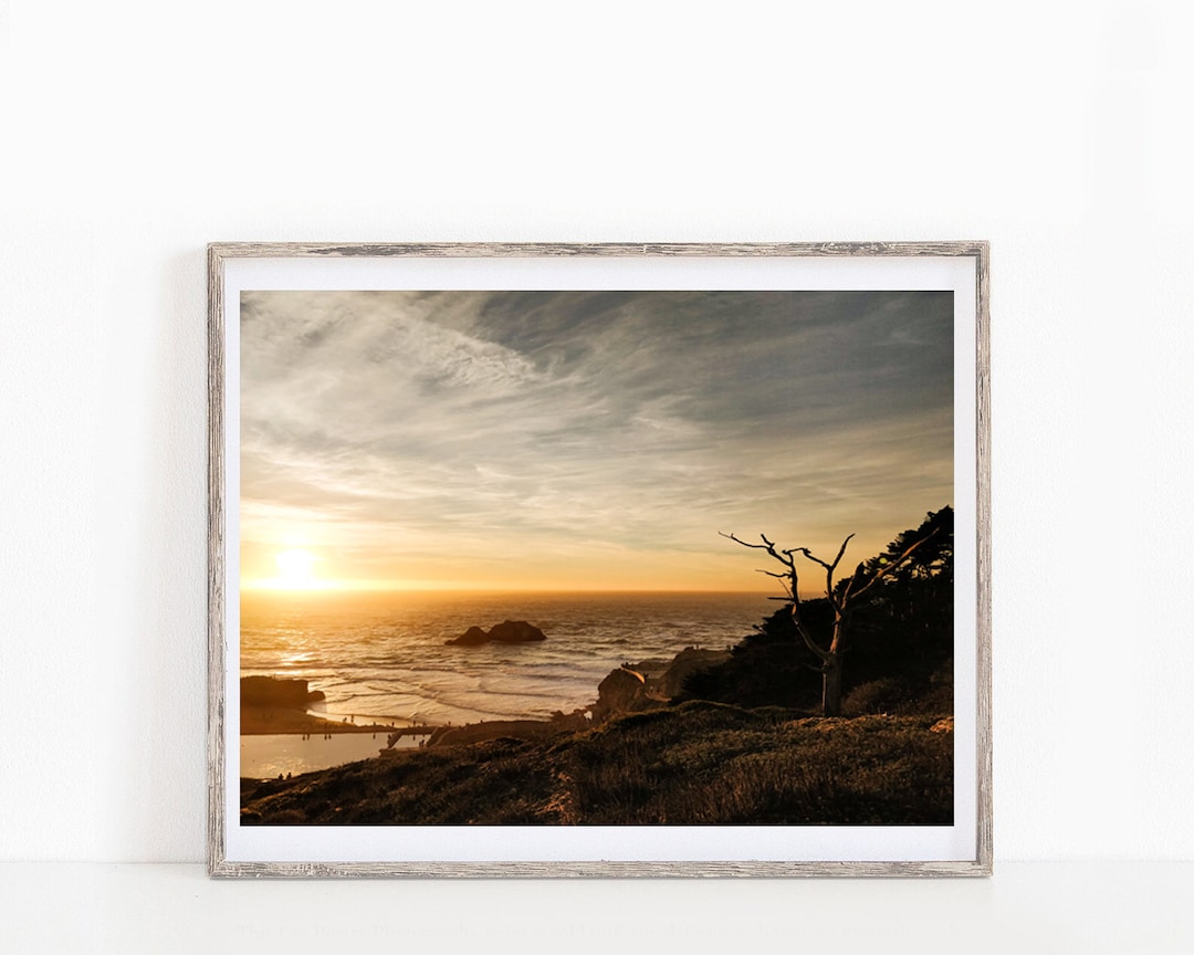 San Francisco Art Print, Sunset View, Ocean Beach, Pacific Ocean ...