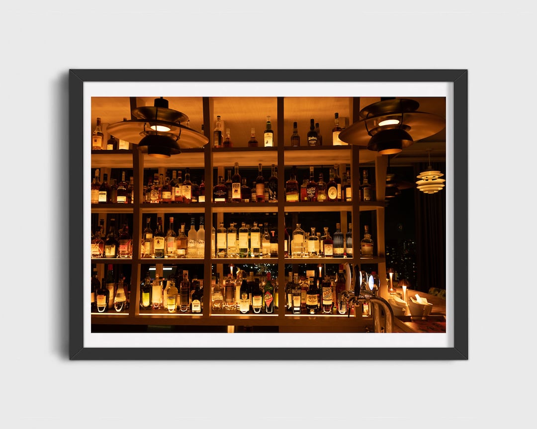 Lonely Night at Hotel Bar Scene, Night Photography, Interior Dining Art ...