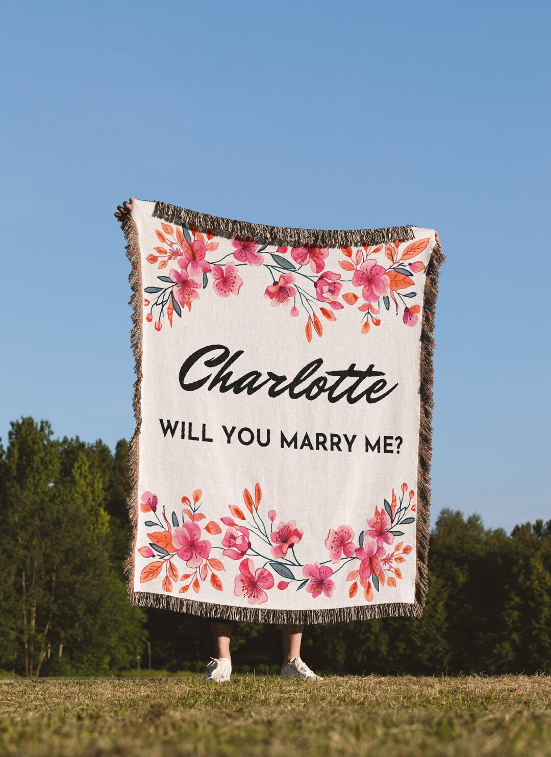 Will You Marry Me Proposal Custom Blanket Throw Tapestry Blanket ...