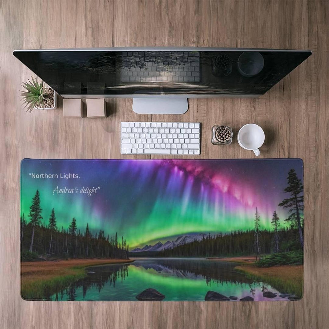 Northern Lights Desk Mats | Aurora Borealis Desk Decoration | Large Mouse Pad | Mat for Computer ...