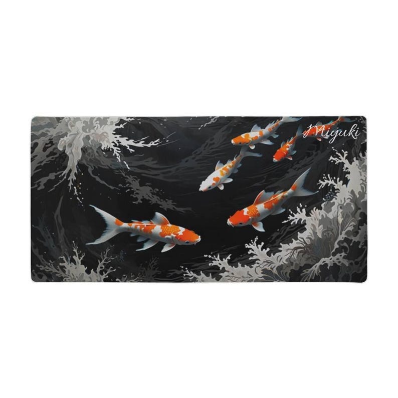 5 Multiple Japanese Koi Fish Design Desk Mat Options Mouse Pad Gaming ...