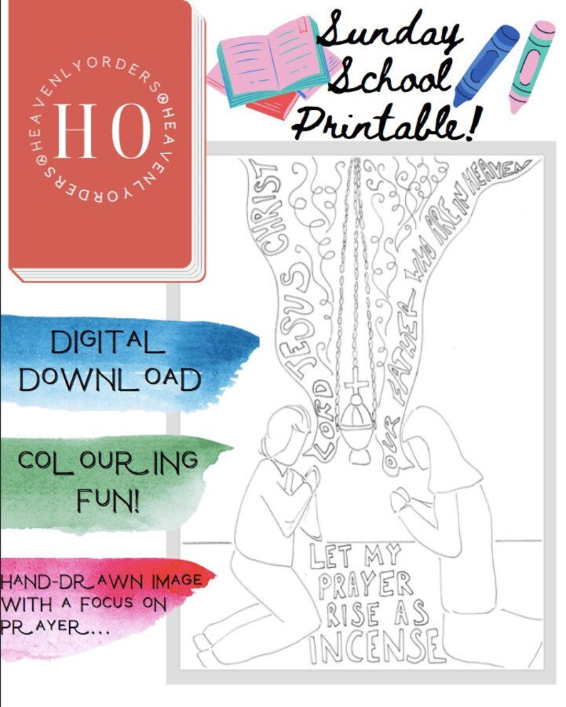 Sunday School Printable: Let My Prayer Rise as Incense Our Father Lord ...