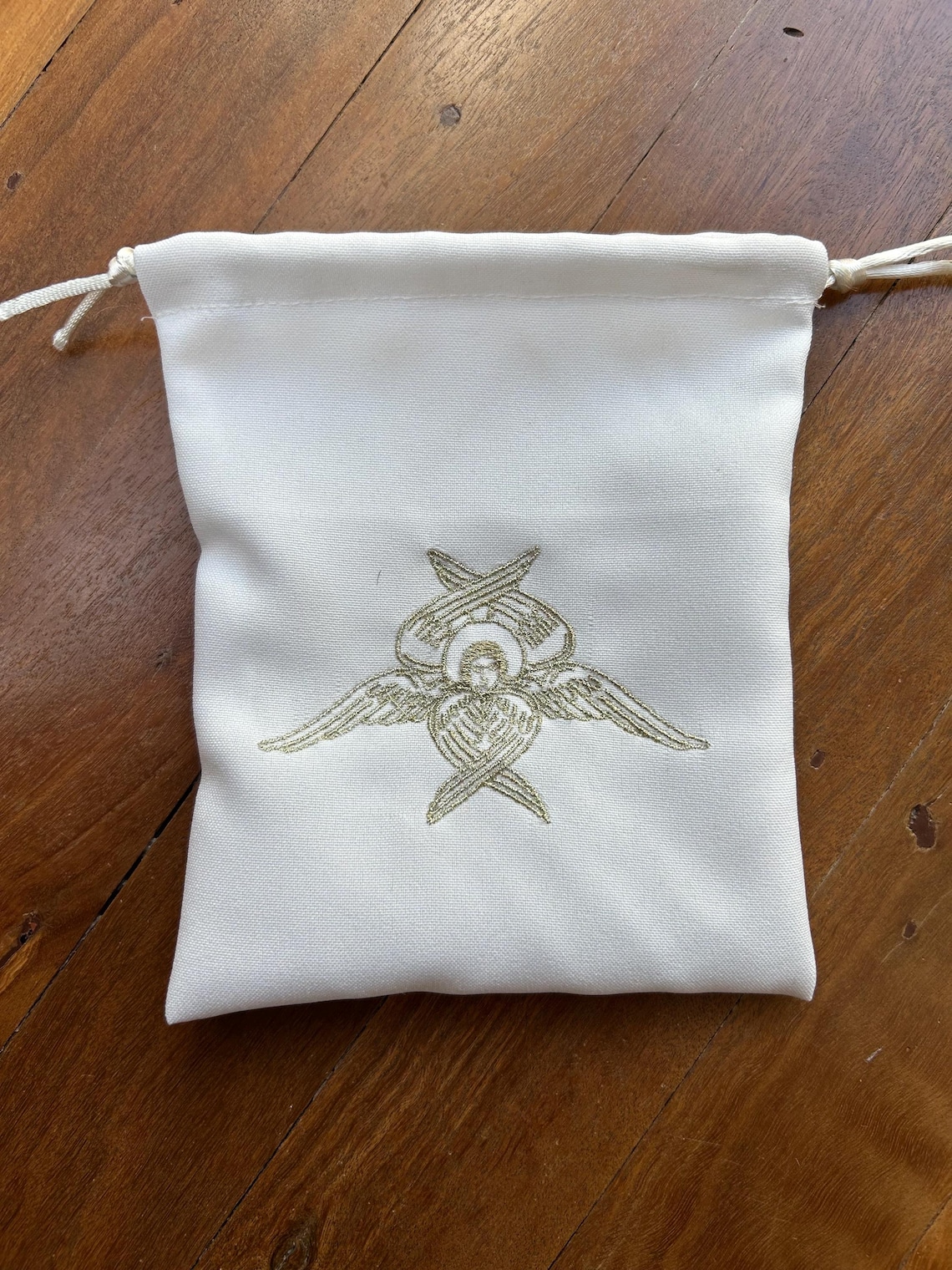 Handmade Embroidered Cherubim Angel Gold Seraphim Orthodox Bag White ...