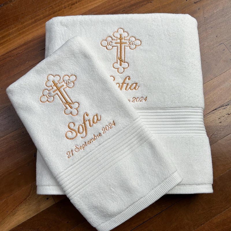 Greek Custom Baptism Towel - Etsy