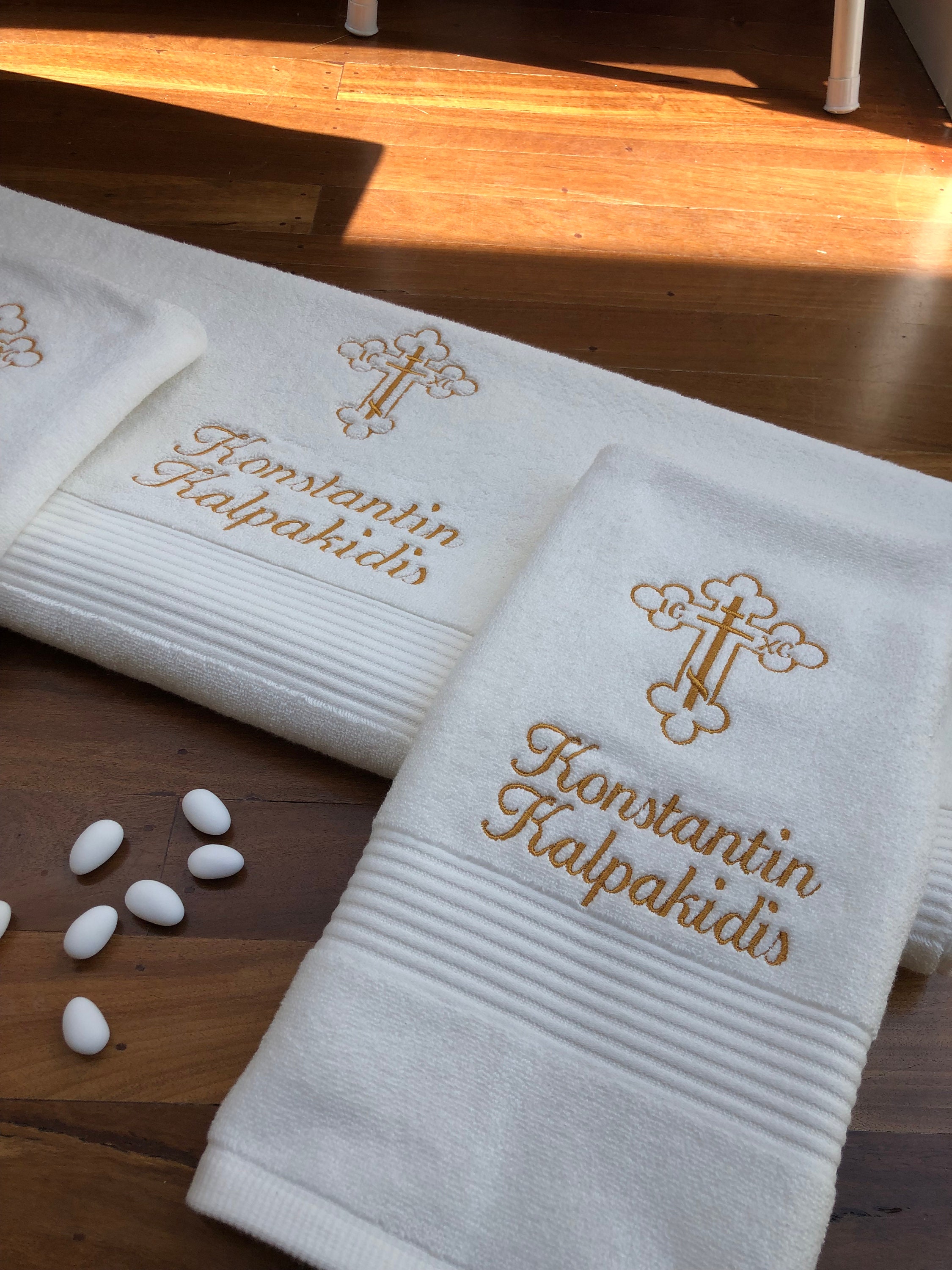 Orthodox Baptism OIL SHEET matching Towels Available - Etsy
