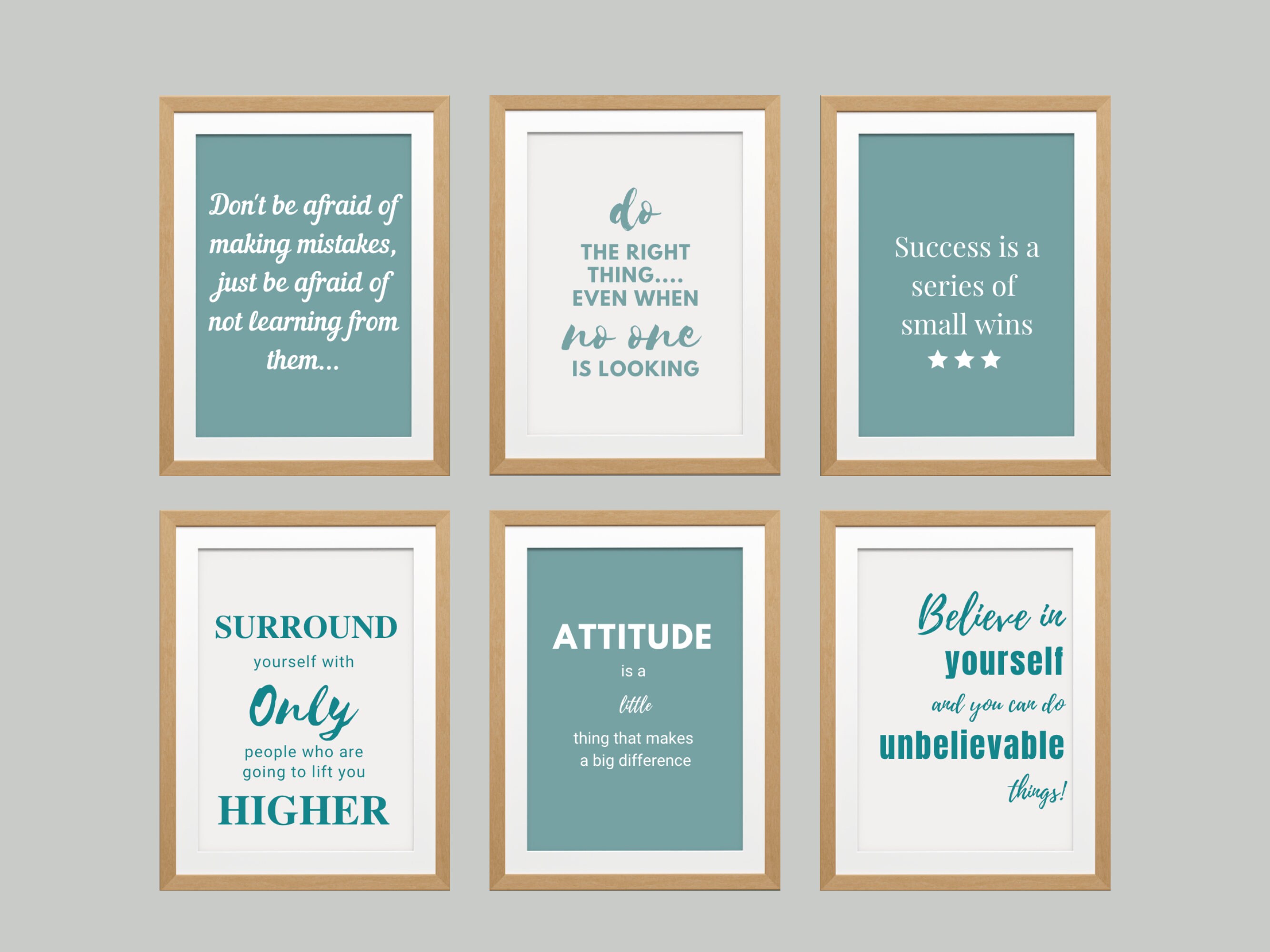 Set of 6 Positive Quotes for Kids Artwork, Kids Wall Art Decor, Posters ...