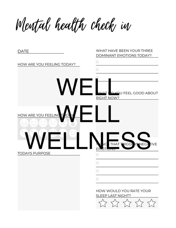 Mental Health Check In - Etsy
