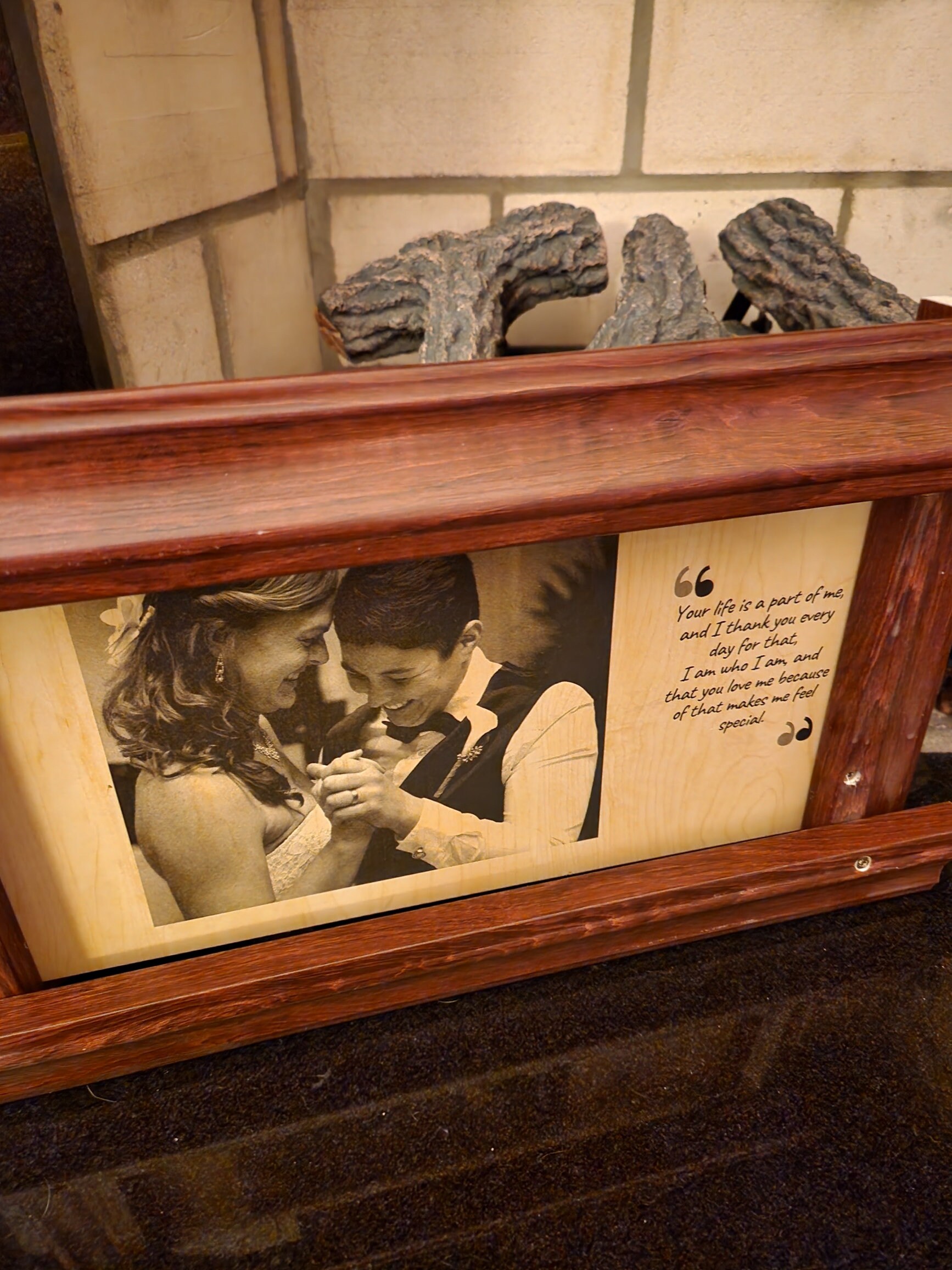 Personalized Laser-engraved Photos and Poems on Wood Grain With Custom ...