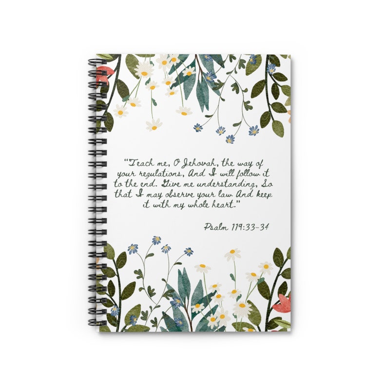 Floral Spiral Notebook Bible Verse Ruled Line 118 Pages Spiritual ...