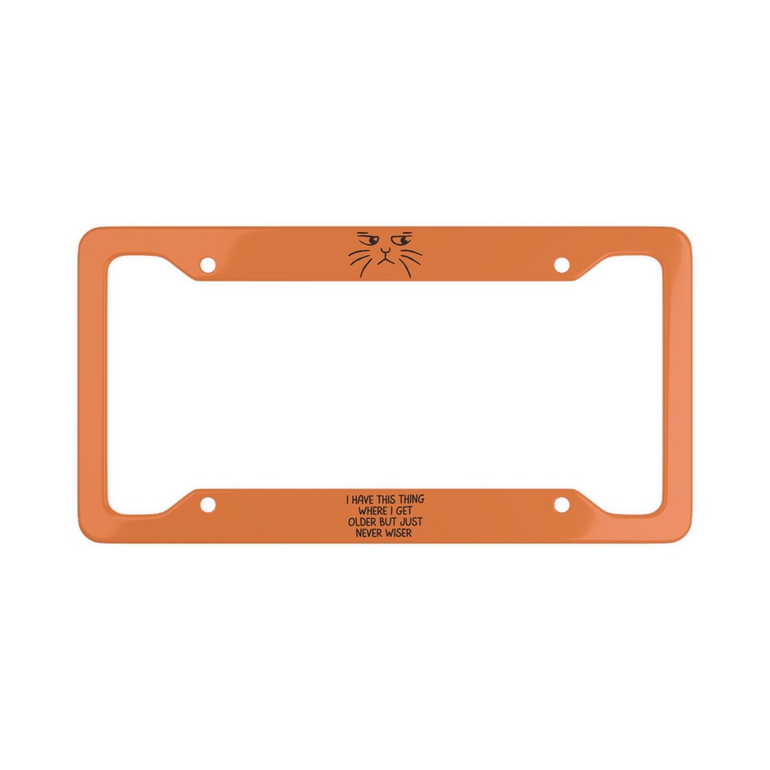 Orange Taylor Swift Inspired Cat Theme License Plate Frame Older Never ...