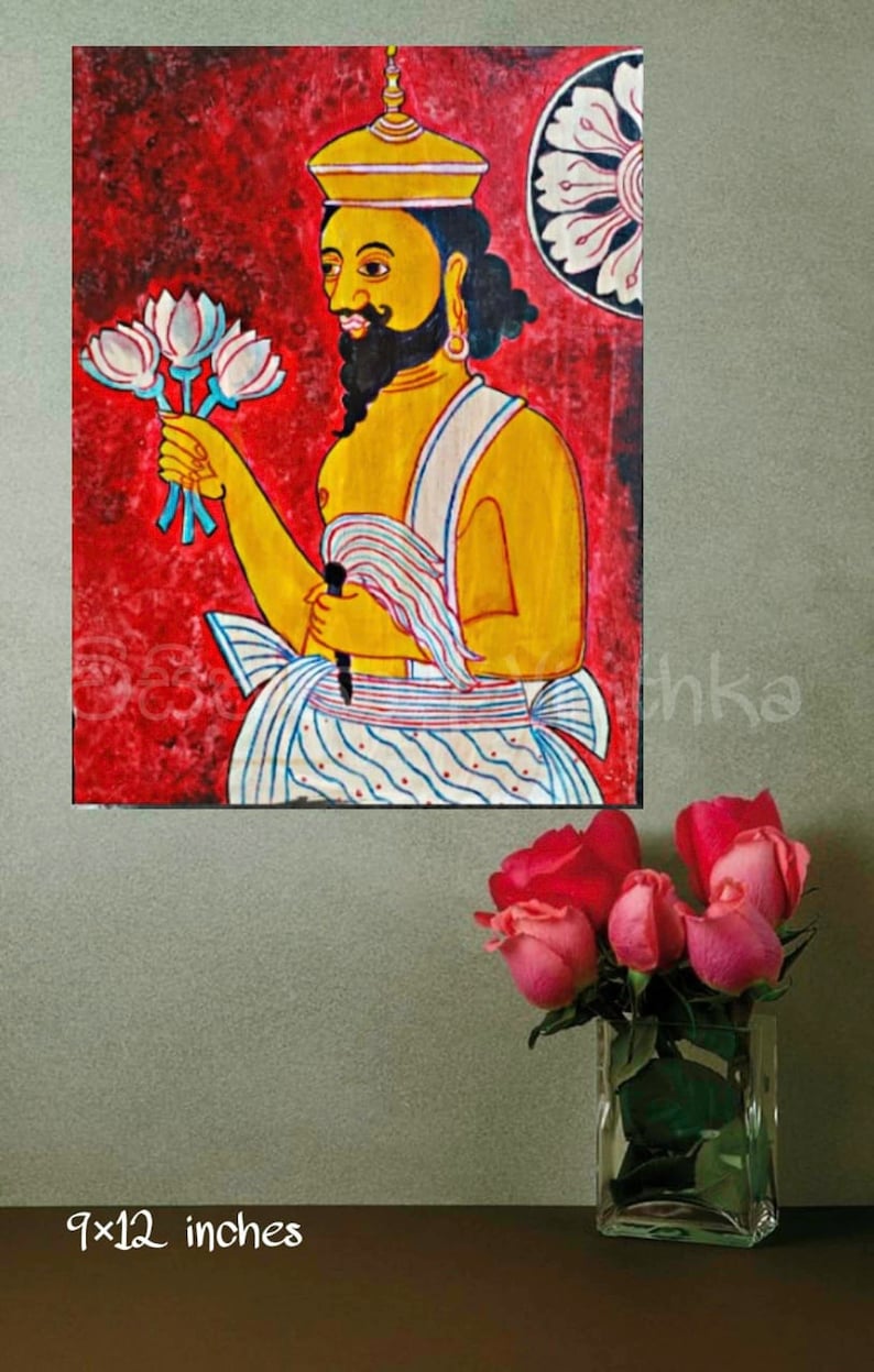 A Devotee. A Sri Lankan Traditional Folk-art Hand Painted on a - Etsy