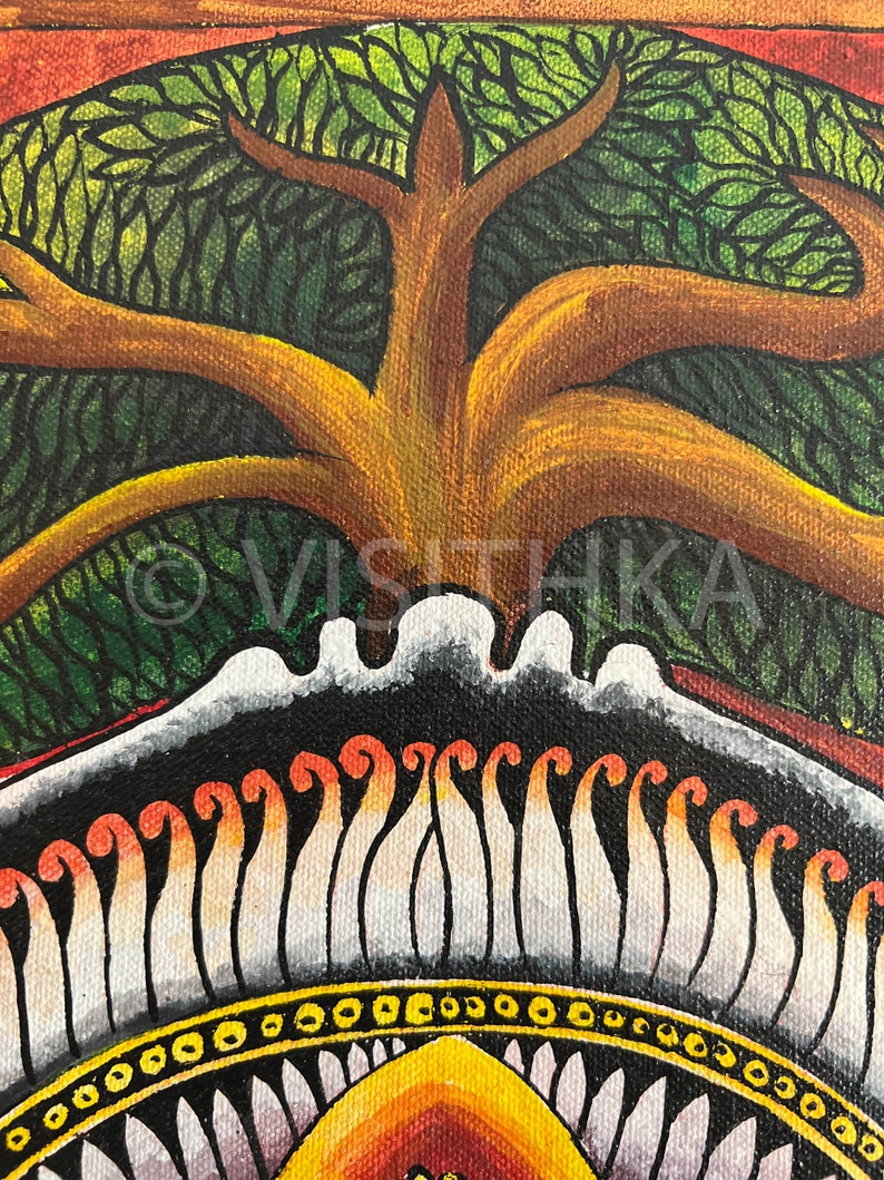 Sri Lankan Folk Art, Namo Buddhaya, an Original Hand Painting of Lord ...