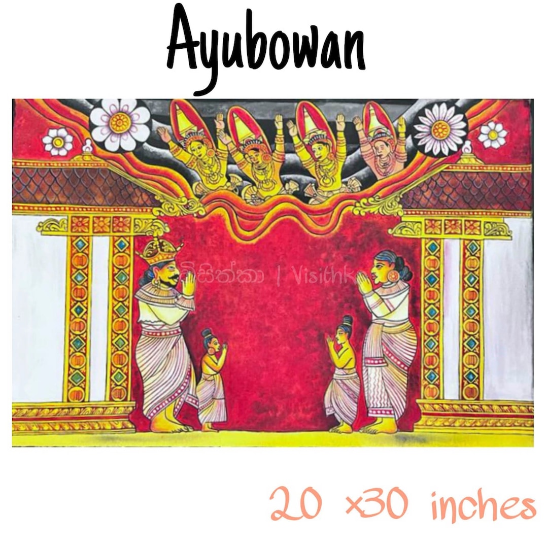 Ayubowan Original Hand Painted on Canvas With Acrylic. Framed Canvas ...
