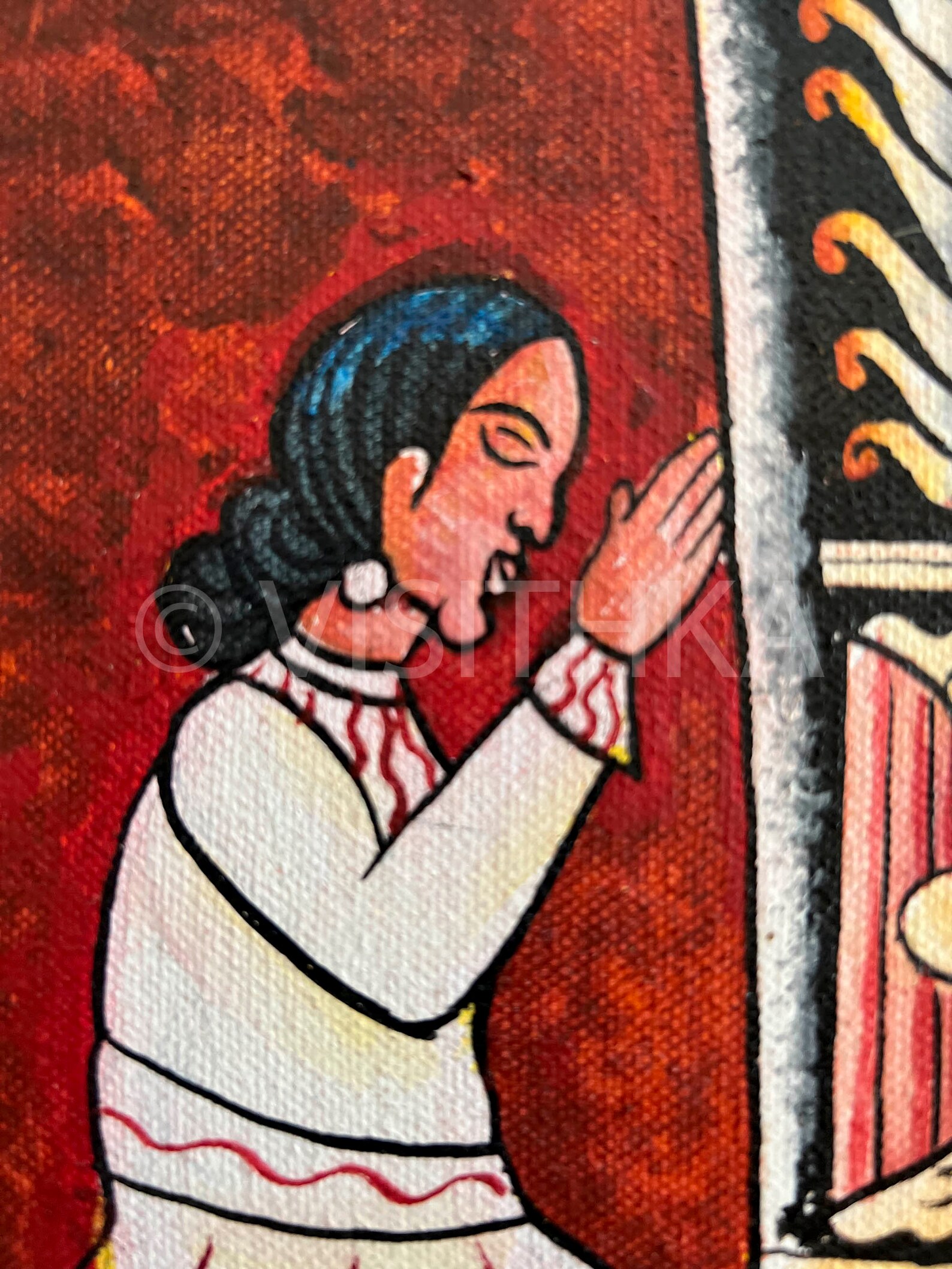 Sri Lankan Folk Art, Namo Buddhaya, an Original Hand Painting of Lord ...