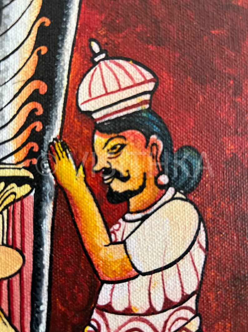 Sri Lankan Folk Art, Namo Buddhaya, an Original Hand Painting of Lord ...