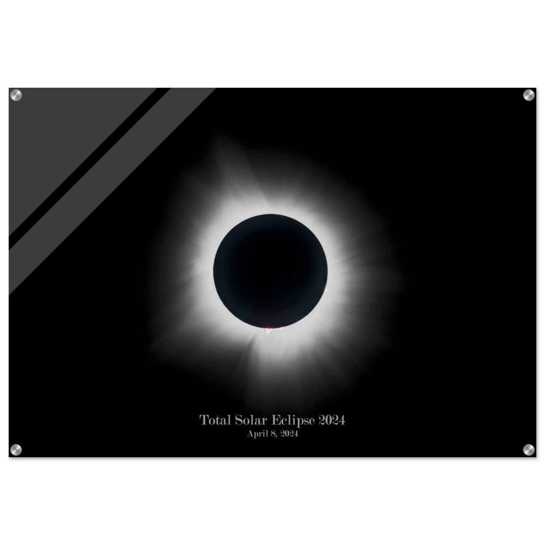 Acrylic Print, Total Solar Eclipse 2024 Wall Decor, Ready to Hang Wall ...