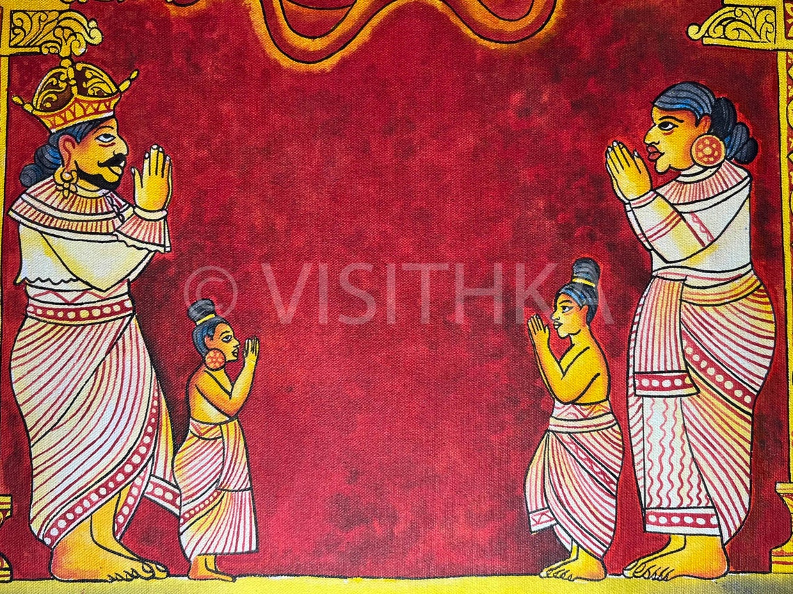 Ayubowan Original Hand Painted on Canvas With Acrylic. Framed Canvas Art Ready to Hang. 20301.75 ...