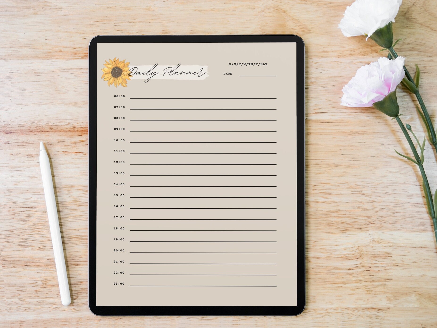Sunflower Daily Planner, Printable To-do List, Digital Download, Daily ...