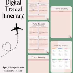 Travel Itinerary Digital Download Etsy