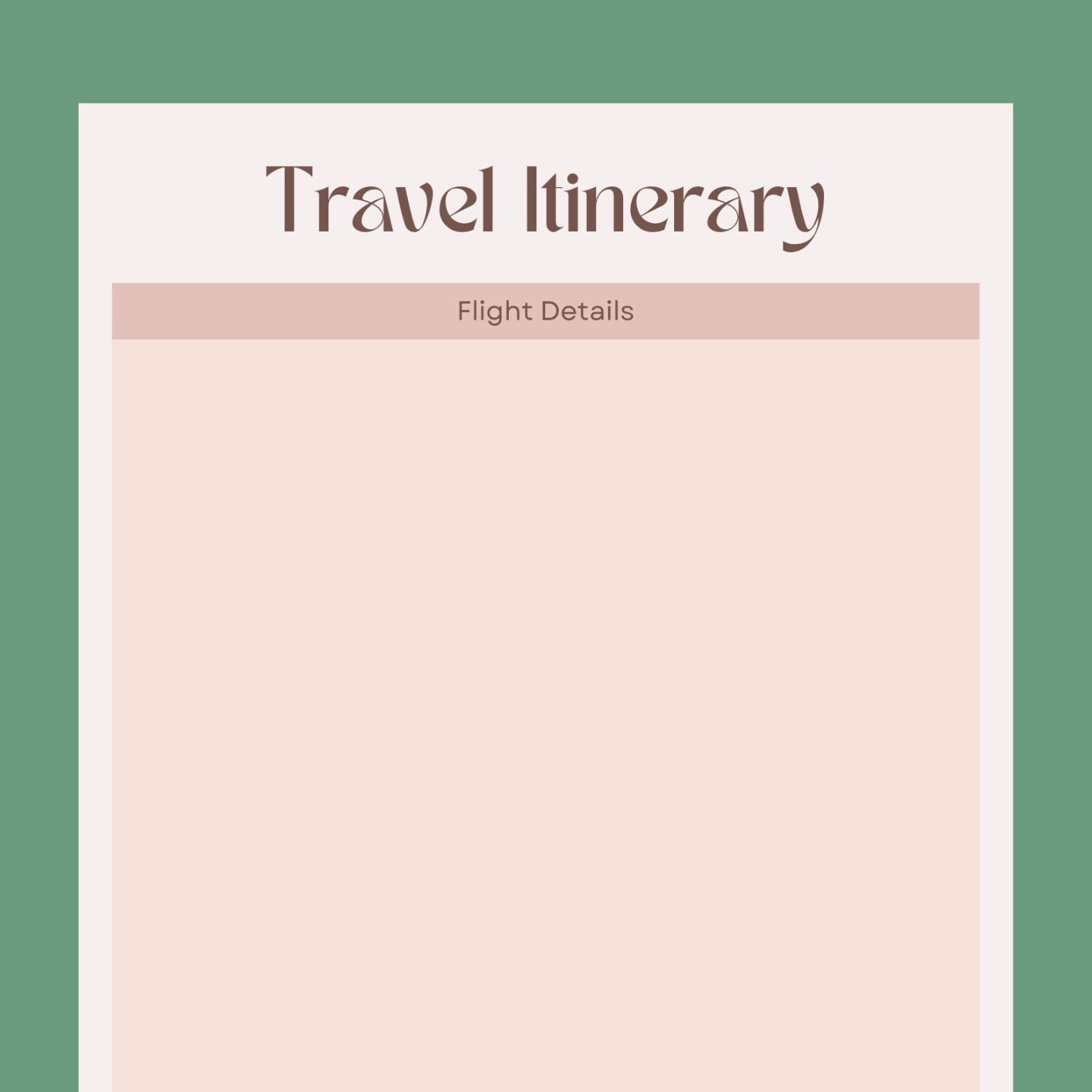 Travel Itinerary Digital Download Etsy