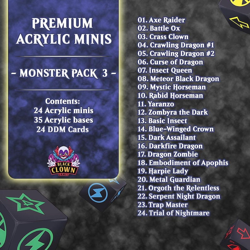 DDM 2D Miniatures - Monster Pack 3 | Acrylic | 2 Sided View - Etsy