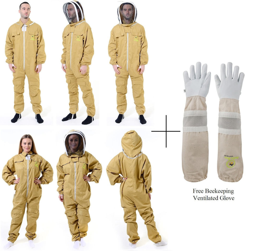 Beekeeping Bee Cotton Suit Bee Protective Anti-wasp Khaki Color 100 Sting Proof Free Sting YKK ...