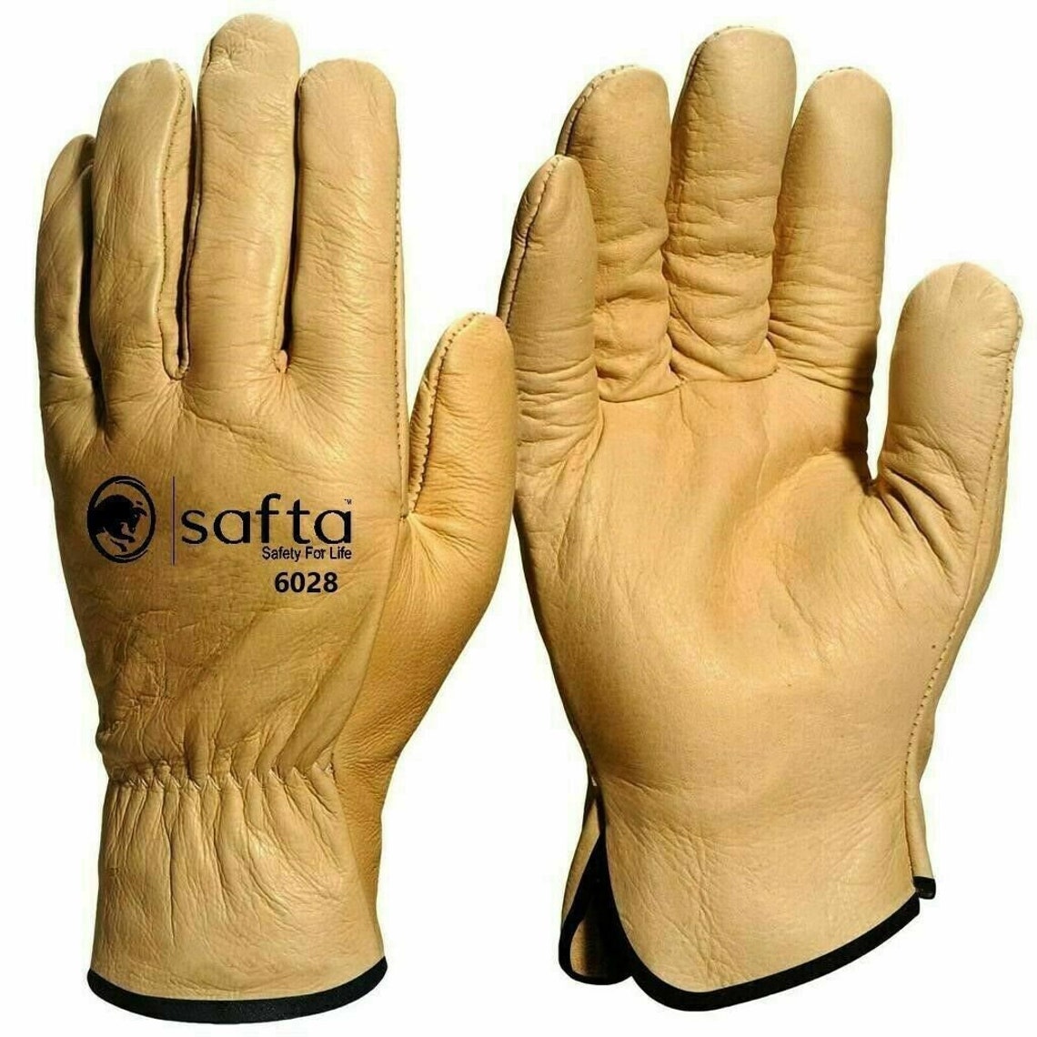 Work Safety Glove, Leather Truck Driver HGV Glove, Forklift Duty Heavy ...