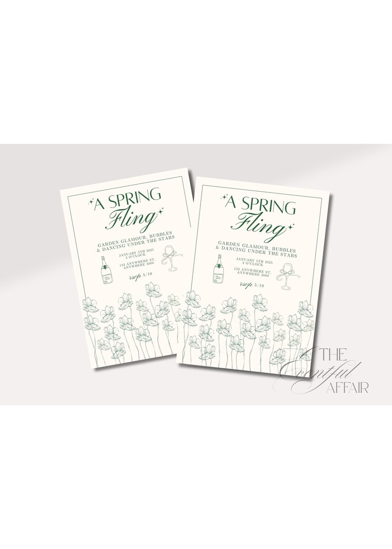 A Spring Fling Invitation | Digital Canva Template | Spring Party ...