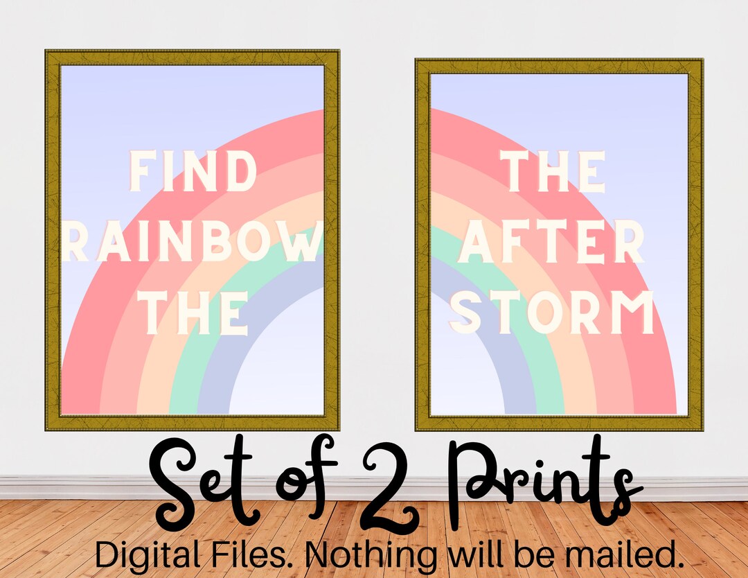 Therapist / School Counselor Office Wall Art Bundle of 2 Prints Rainbow ...