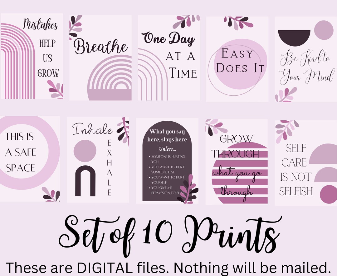 Boho Digital Bundle Purple Pink Theme - Therapist/counselor ...
