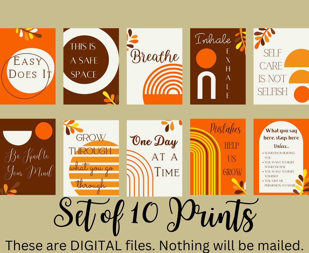 Boho Digital Bundle Fall Colors - Therapist/counselor/psychologist ...