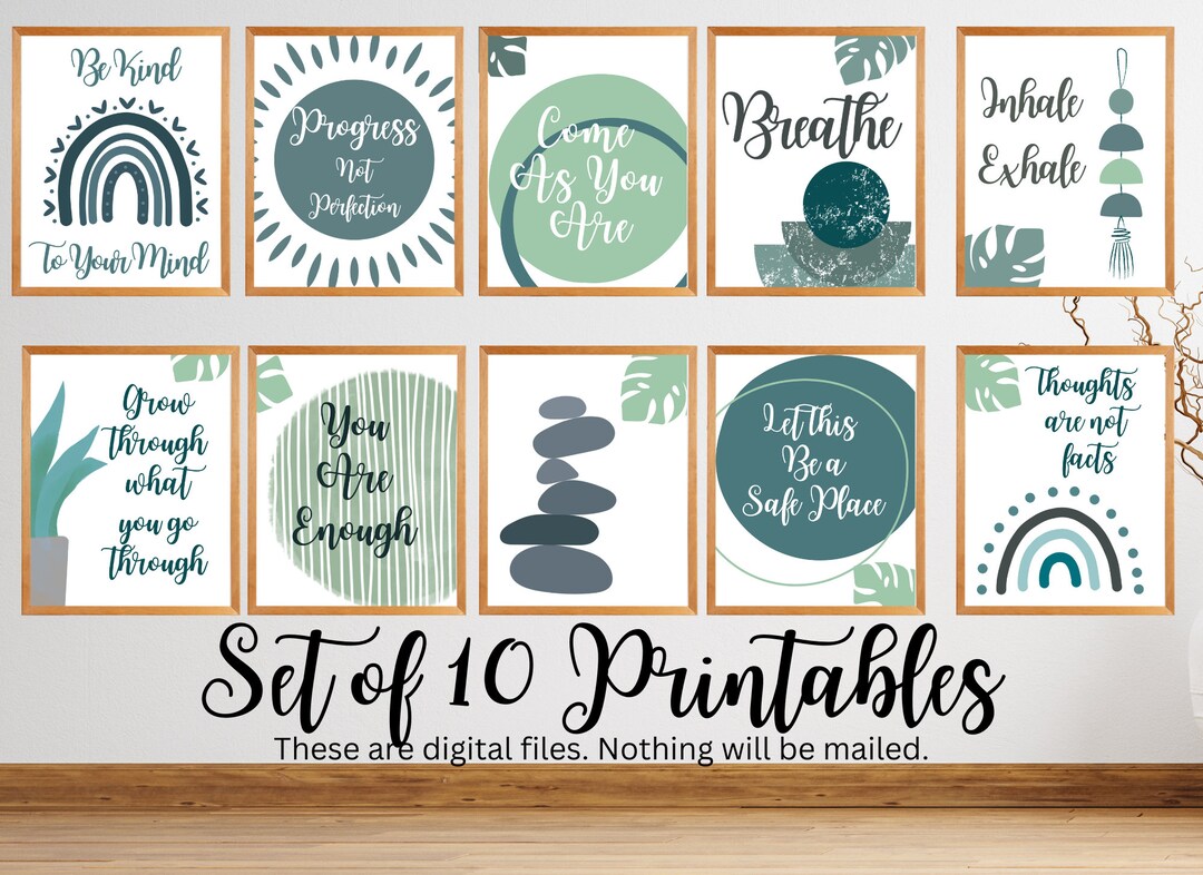 Therapist / Counselor Office DIGITAL Wall Art Bundle of 10 Printables ...