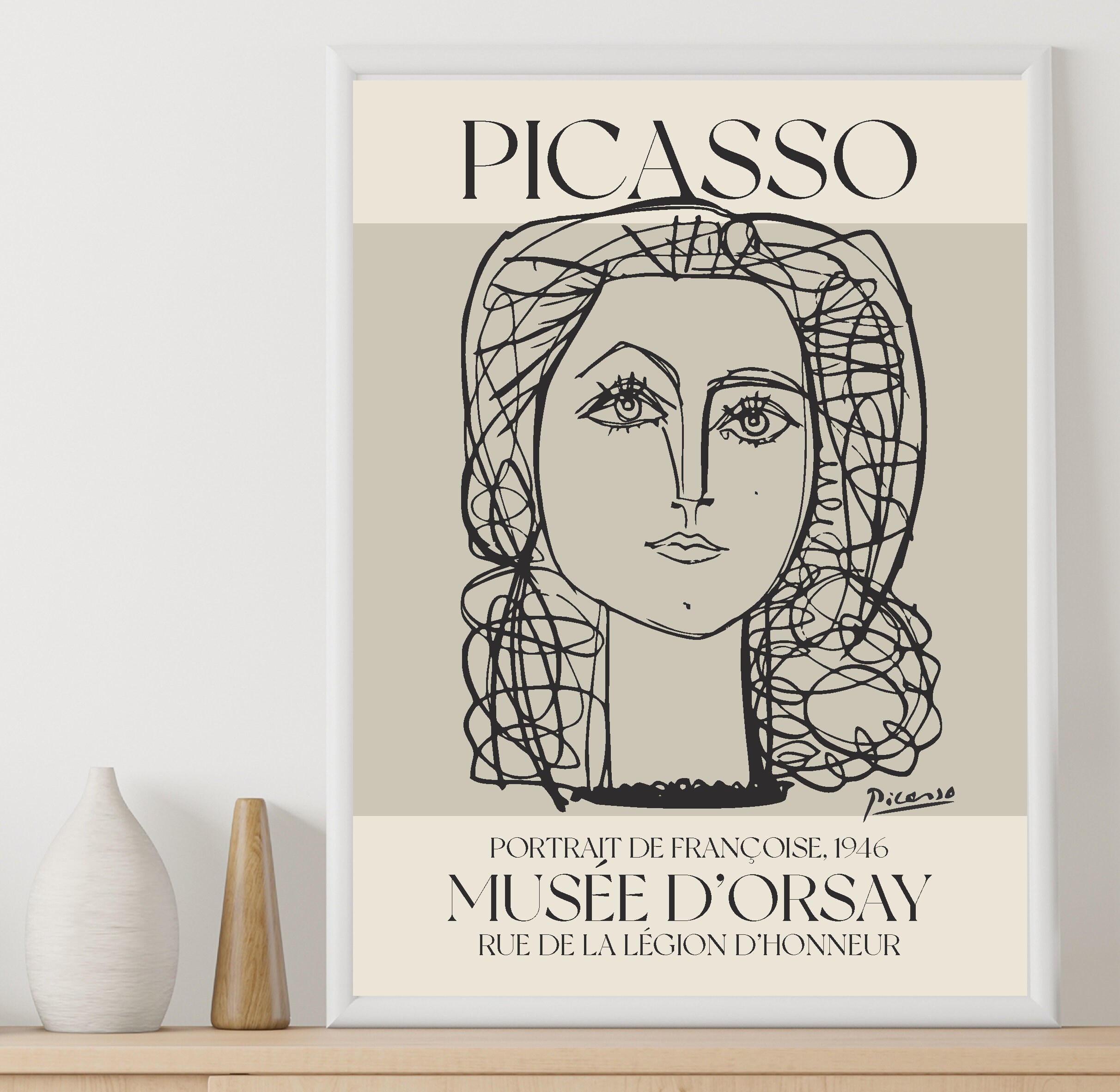 Picasso Printable Wall Art, Minimalist Line Drawing, Vintage Exhibition ...