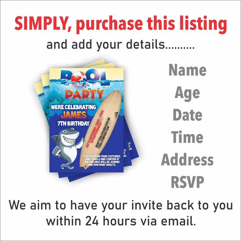 Pool Party, Digital/printable Invitation, Pool Birthday, Swimming ...