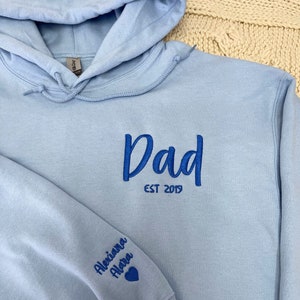 Custom Embroidered Dad Sweatshirt With Kids Names on Sleeve – Father's ...