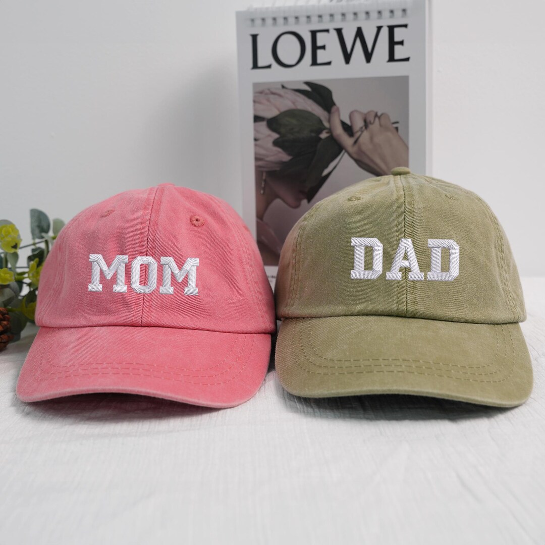 Embroidered Mom and Dad Cap, Pregnancy Announcement Hats, Custom Mama ...