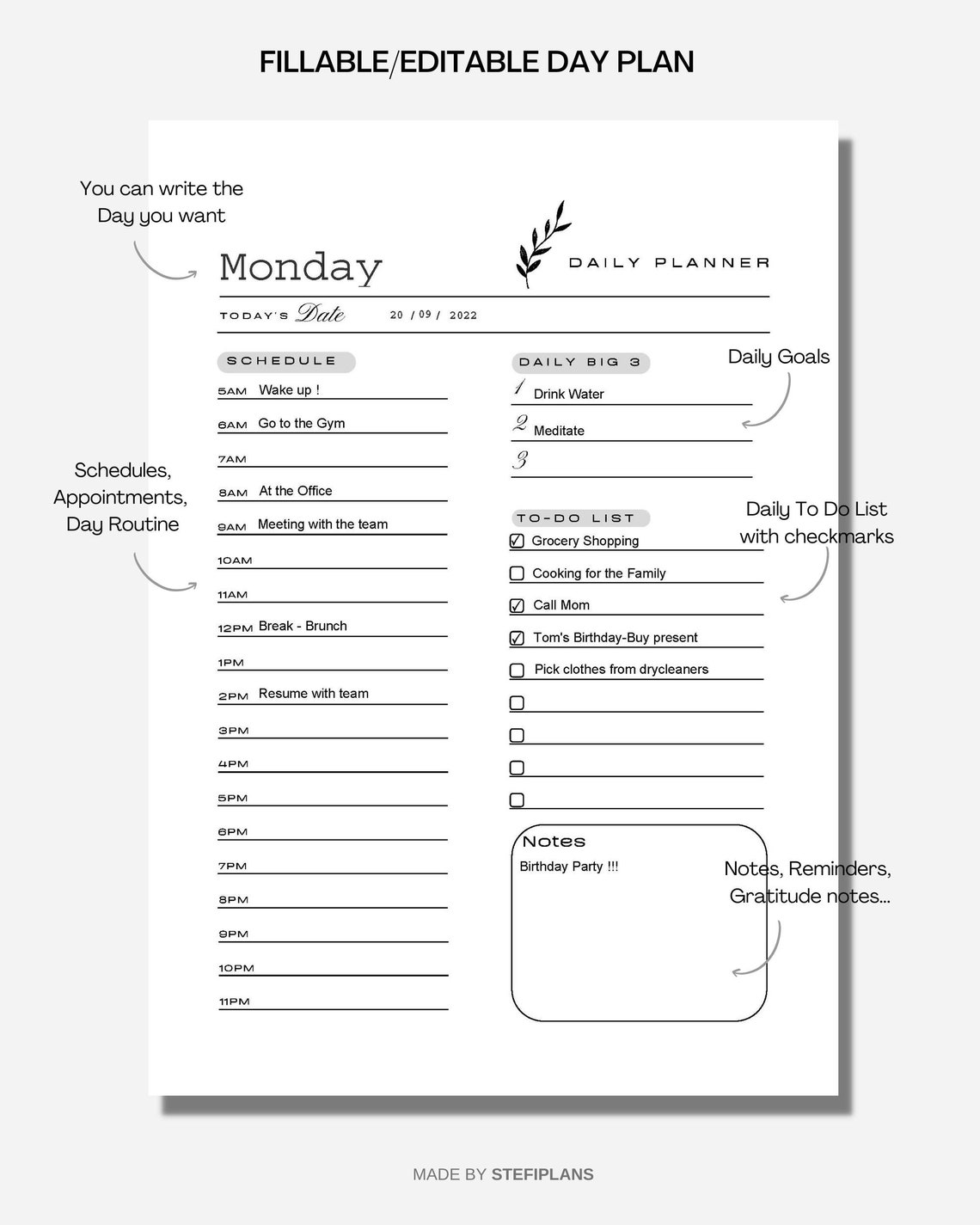 7 Days Planner Weekly Printable Planner Instant Download - Etsy