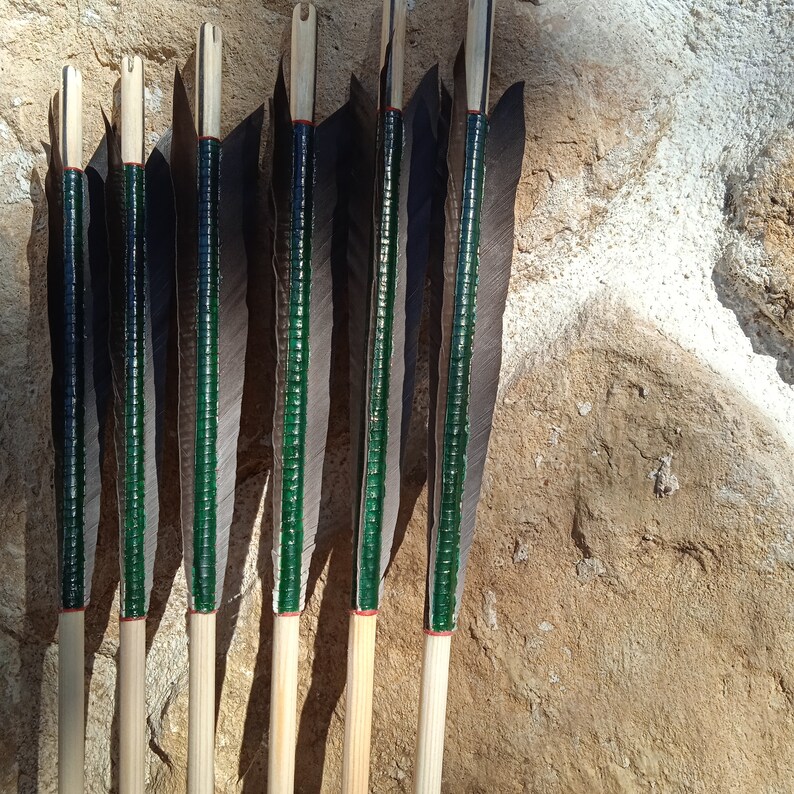 Traditional Medieval English Arrows. Custom Wooden Arrows. 6 Arrows - Etsy