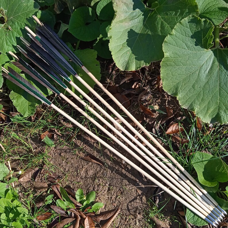 Traditional Medieval English Arrows. Custom Wooden Arrows. 6 Arrows - Etsy