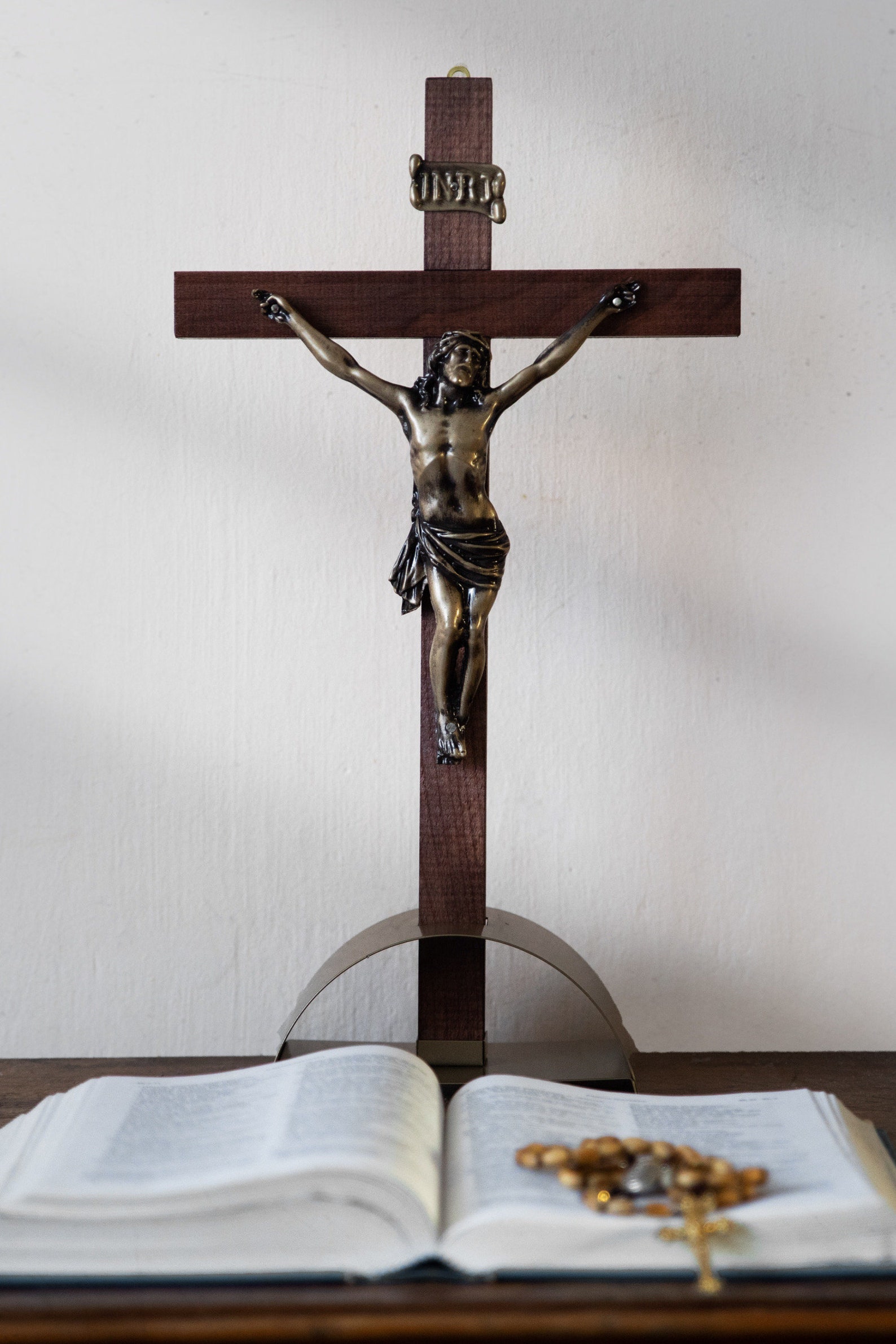Large Wooden Cross With Base, Massive Cross for Adoration, Crucifix ...