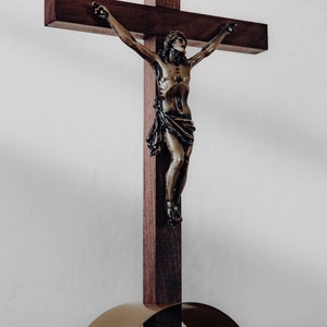 Large Wooden Cross With Base, Massive Cross for Adoration, Crucifix ...
