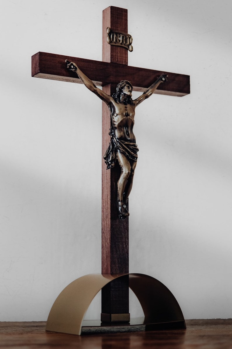 Large Wooden Cross With Base, Massive Cross for Adoration, Crucifix ...