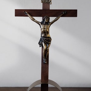 Large Wooden Cross With Base, Massive Cross for Adoration, Crucifix ...